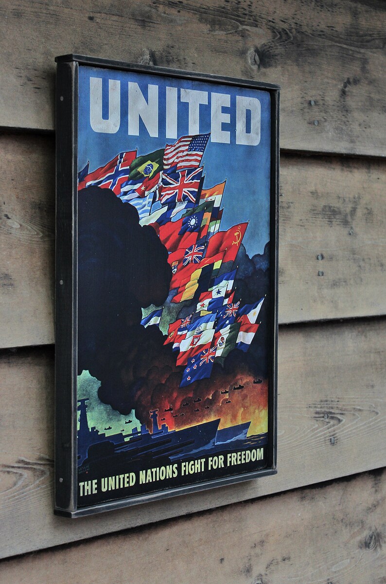 Vintage Wooden Sign 'united Nations Fight for Freedom . - Etsy