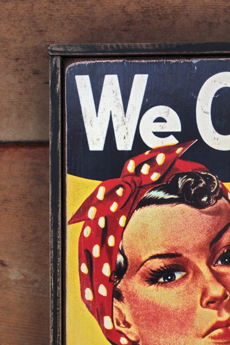 Vintage wooden sign We Can Do It WW2 propaganda wood sign | Etsy