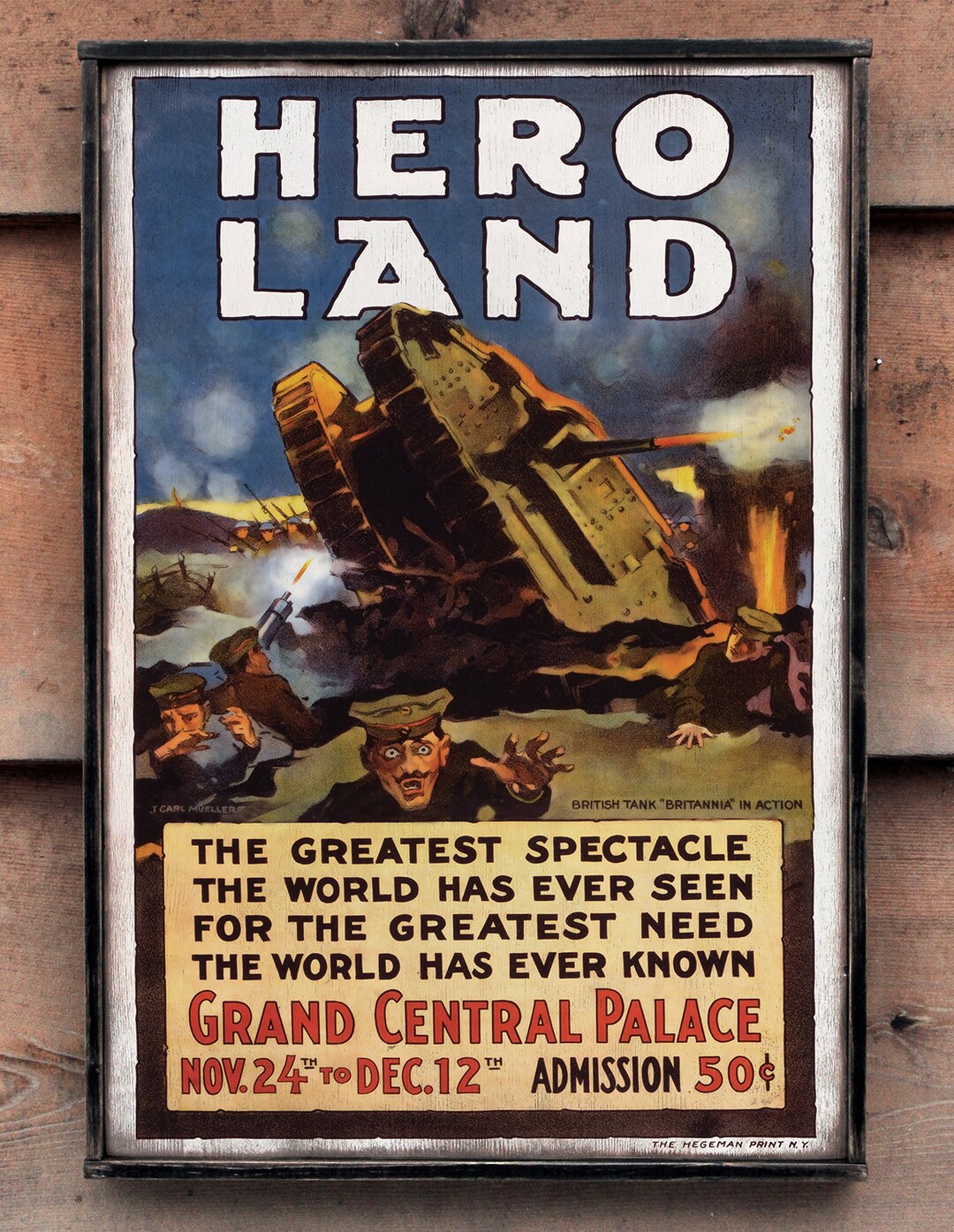 NEW!** Distressed Wooden Sign ' Hero Land ' WW1 Reproduction - Etsy