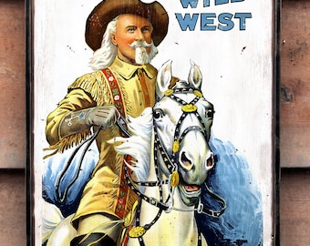 Vintage Wooden Sign 'buffalo Bill's Wild West | Etsy