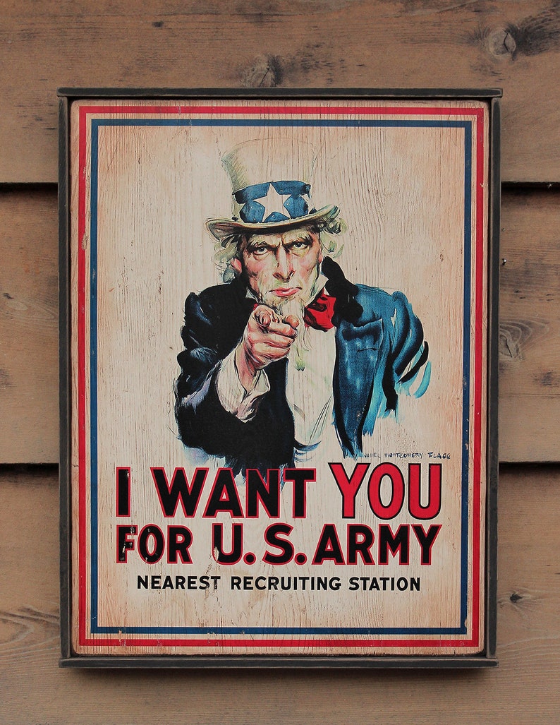 Vintage Wooden Sign 'uncle Sam Wants You'. American - Etsy