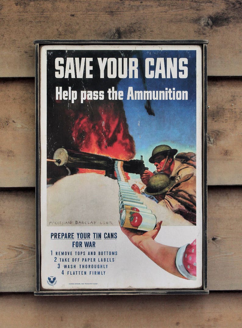 Vintage Wooden Sign 'save Your Cans WW2 Propaganda - Etsy
