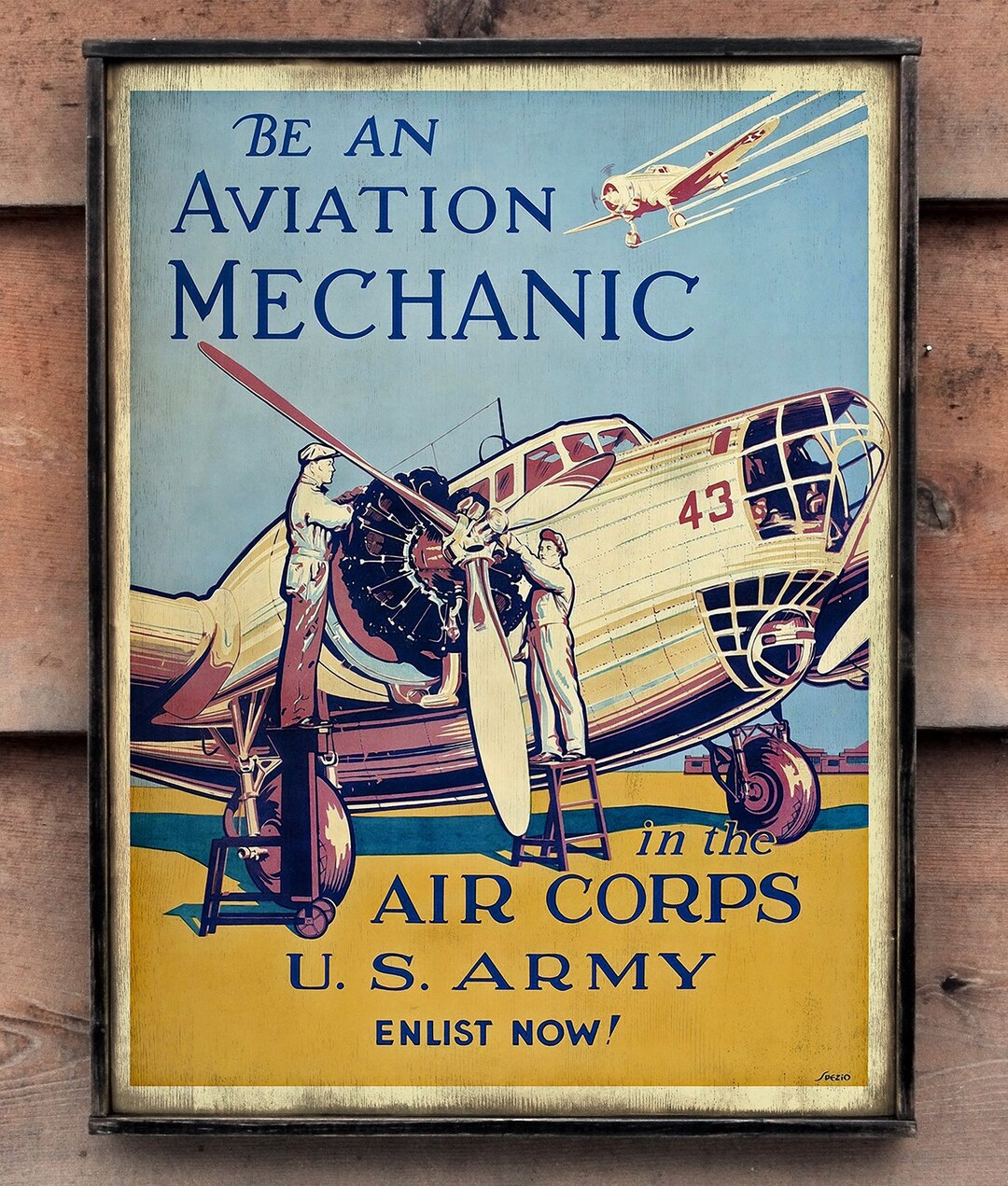 Distressed Wooden Sign ' Be an Aviation Mechanic - Air Corps '. US Army ...