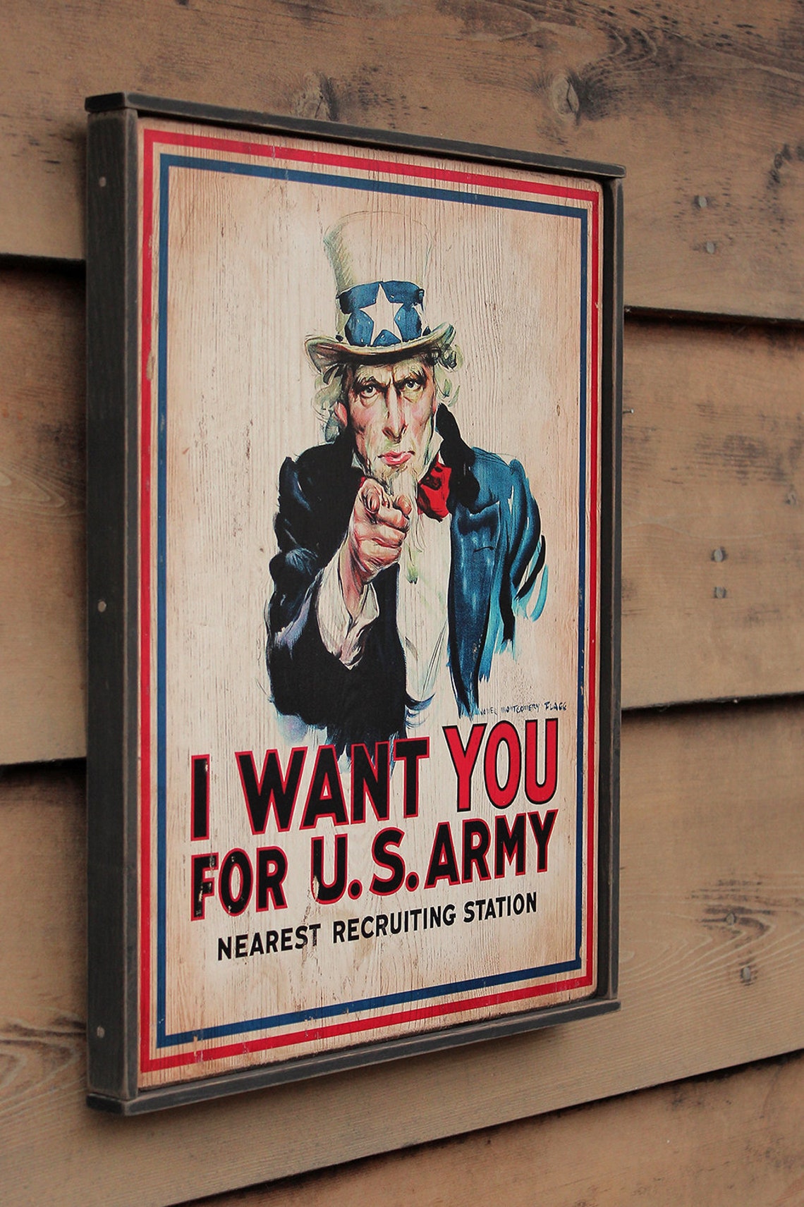 Vintage Wooden Sign 'uncle Sam Wants You'. American - Etsy