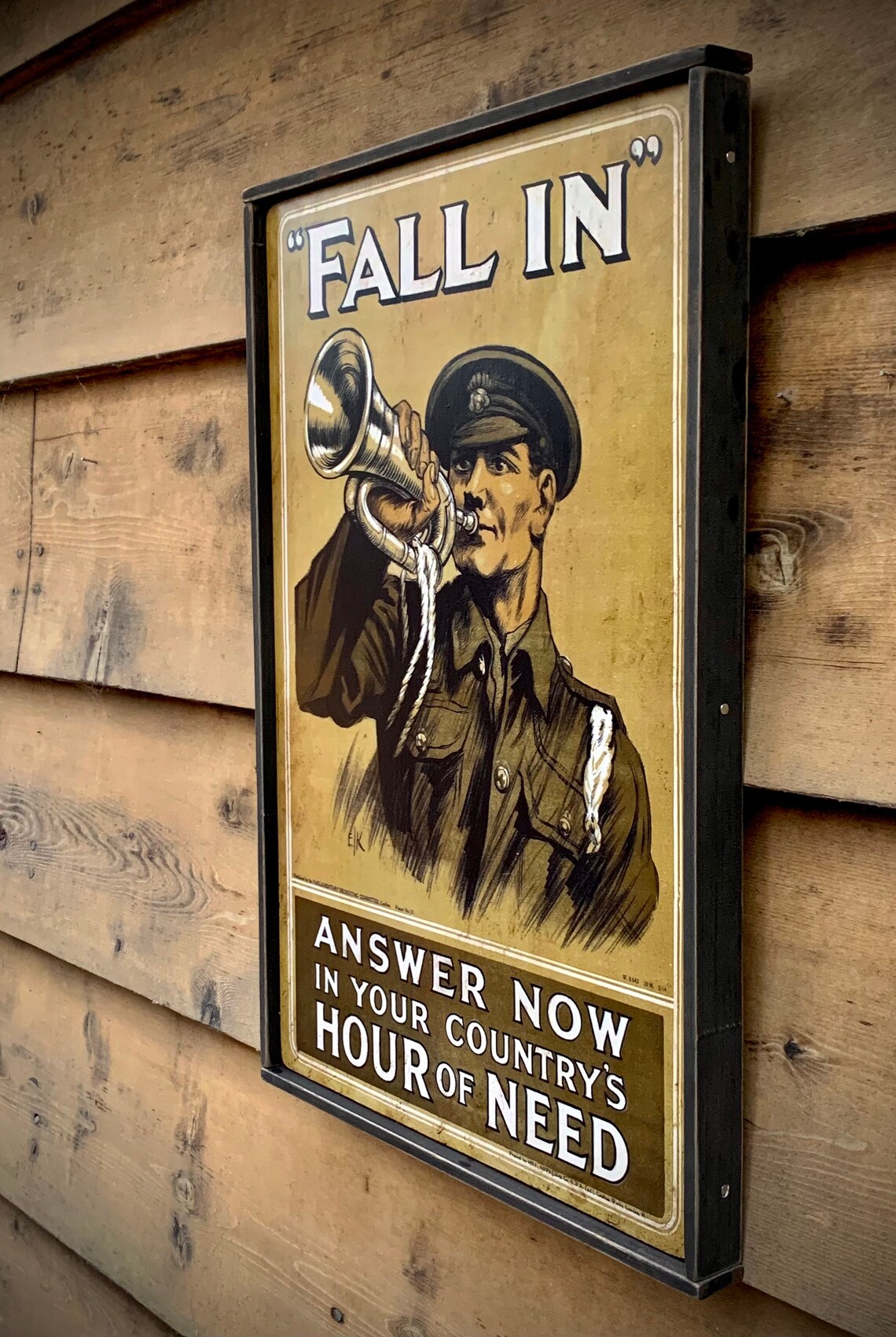 Distressed Wooden Sign 'fall In' WW1 British Recruitment Reproduction ...
