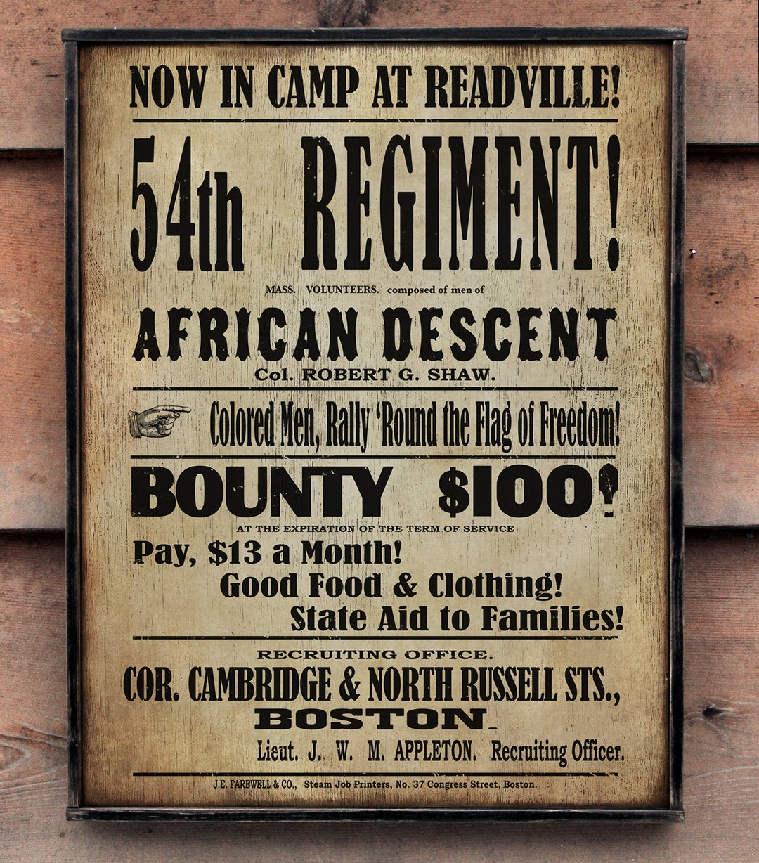 54th Regiment / American Civil War Sign reproduction - Etsy
