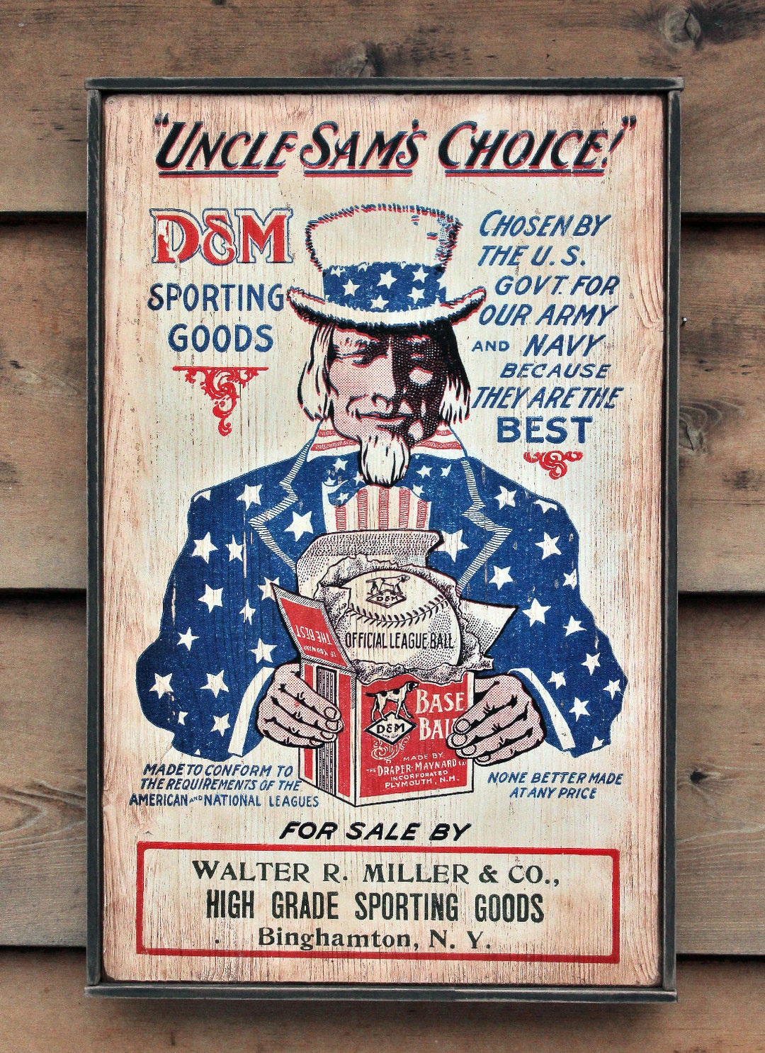 Vintage Wooden Sign 'uncle Sam's Choice' Official - Etsy