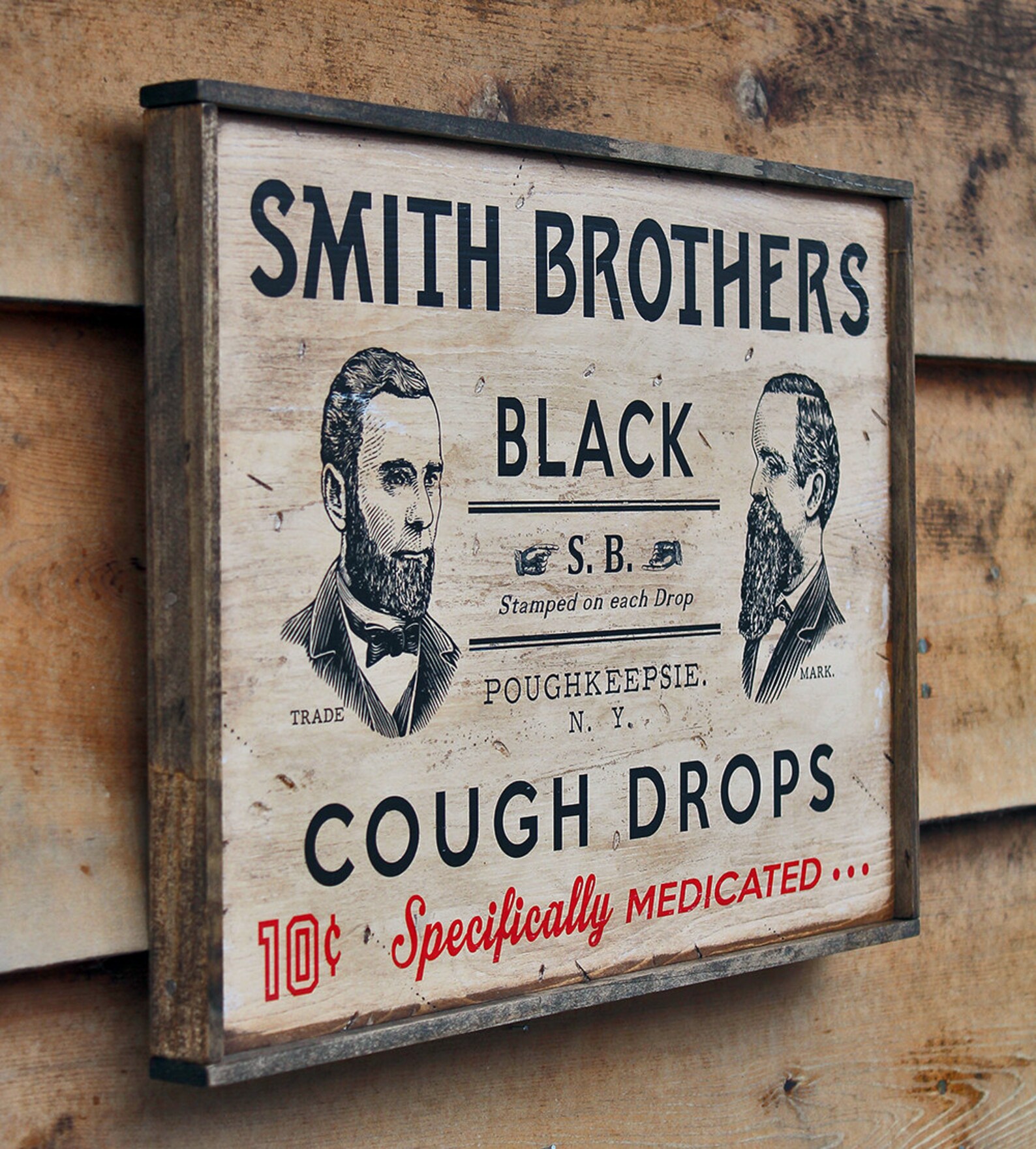 Vintage Wooden Sign Smith Brothers Decorative Sign - Etsy