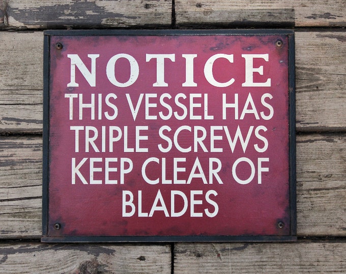 Vintaged Wooden Sign ' Triple Screws ' Reproduction Concept - Etsy
