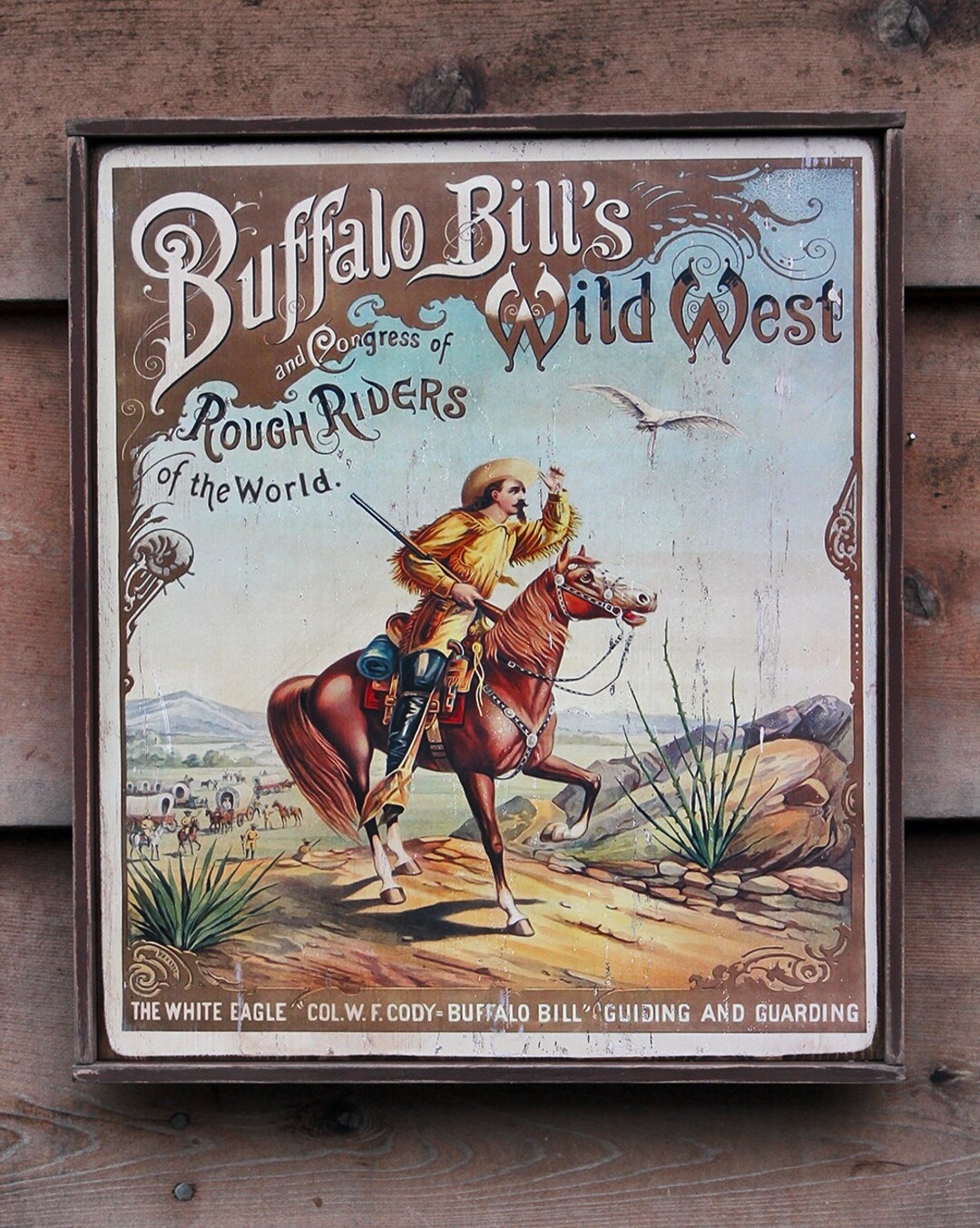 Vintage Wooden Sign 'buffalo Bill's Wild West' Reproduction. - Etsy