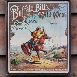Vintage Wooden Sign 'buffalo Bill's Wild West' Reproduction. - Etsy