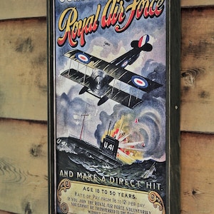 Distressed Wooden Sign ' Join the Royal Air Force '. WW1 Reproduction ...