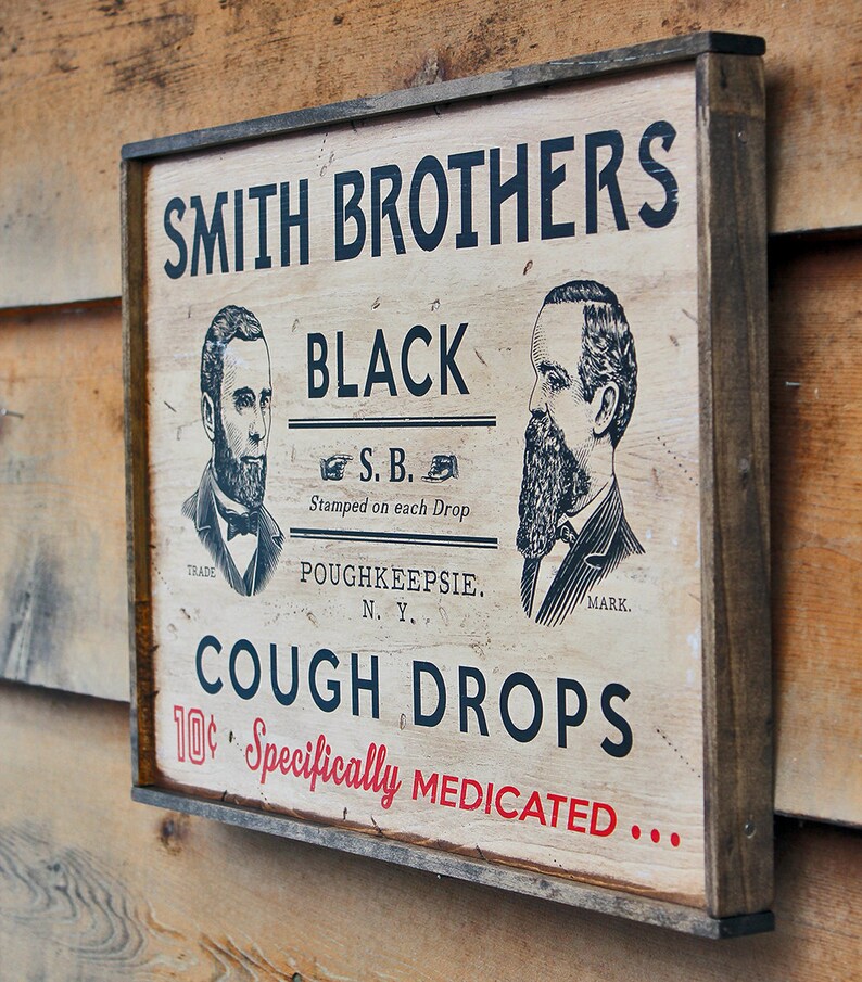 Vintage Wooden Sign Smith Brothers Decorative Sign - Etsy