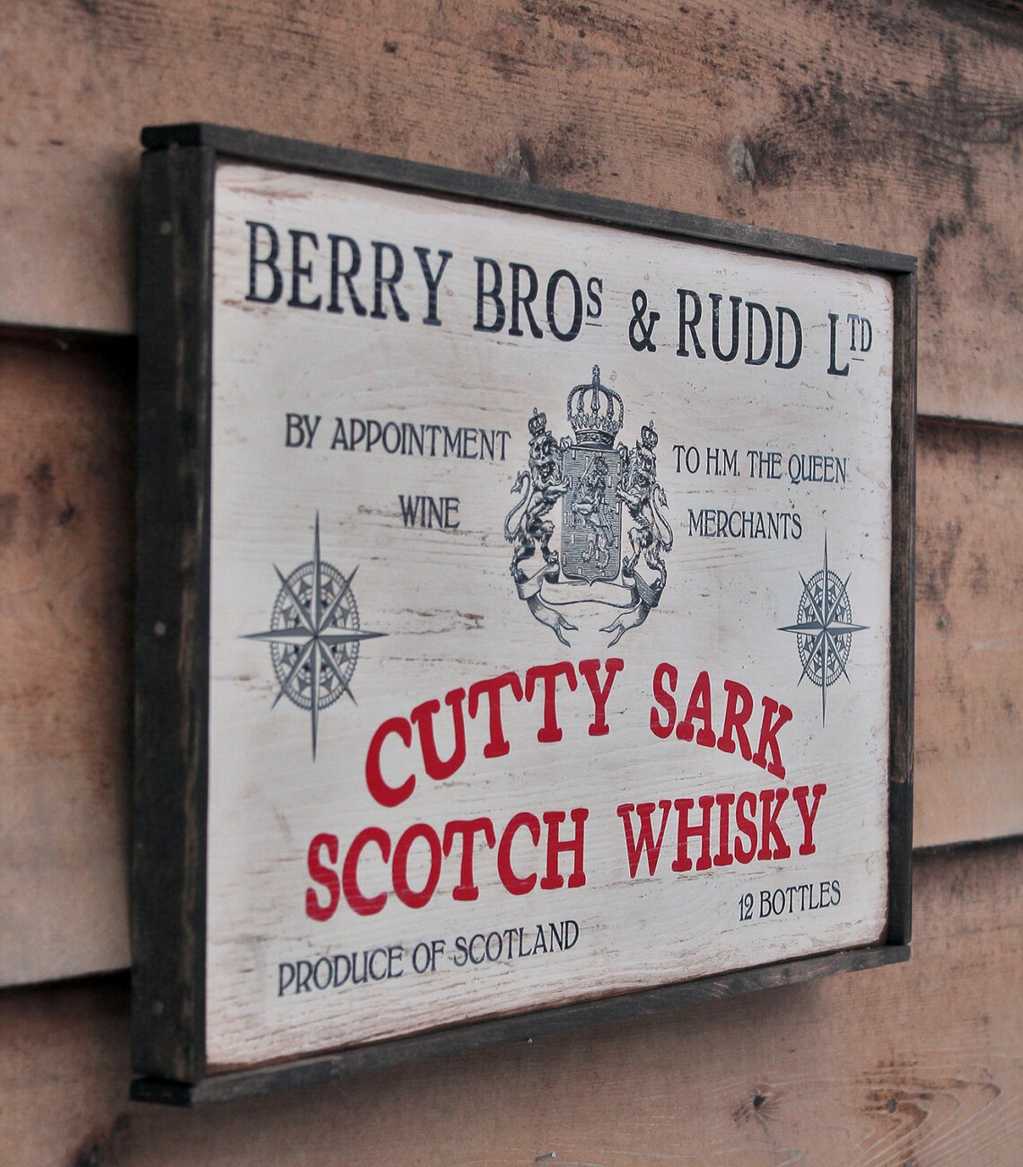 Rustic wooden sign 'Cutty Sark Scotch Whiskey' | Etsy