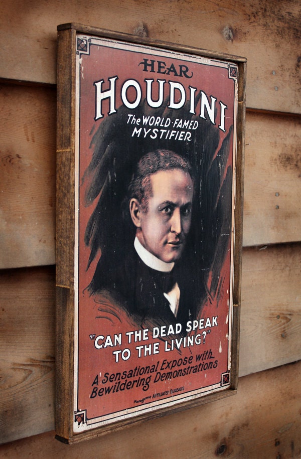 Vintage wooden sign 'Houdini' reproduction | Etsy