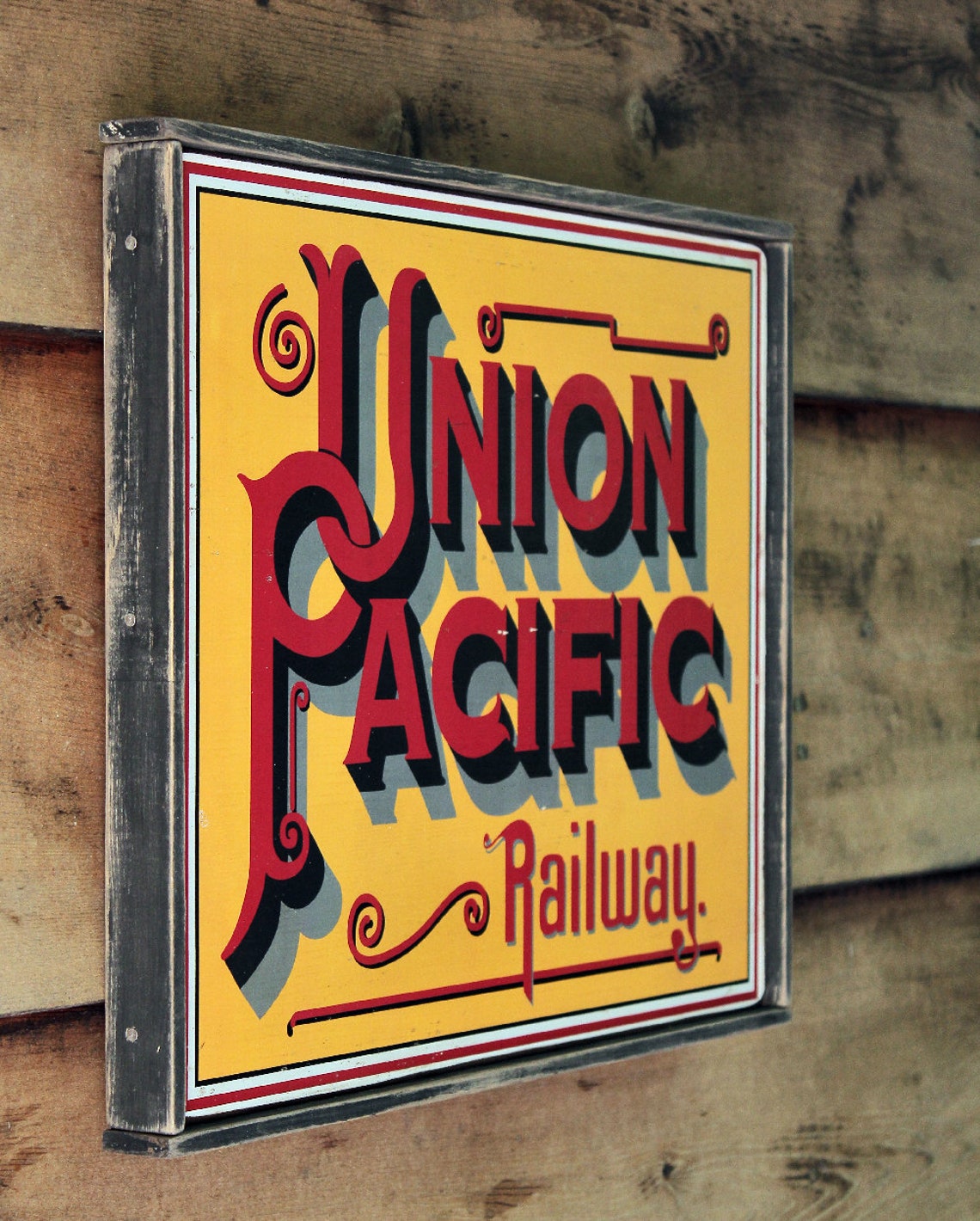 Vintage Wooden Sign 'union Pacific Railway' - Etsy