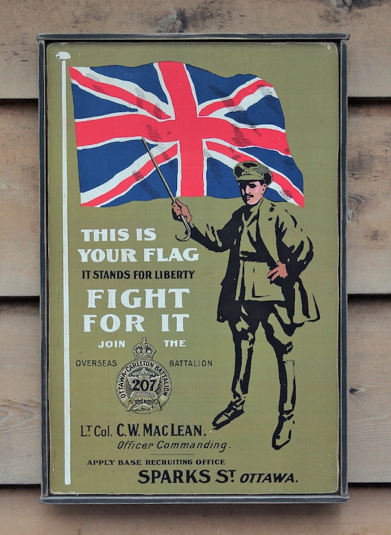 Vintage Wooden Sign 'this is Your Flag'. Canadian WW1 | Etsy