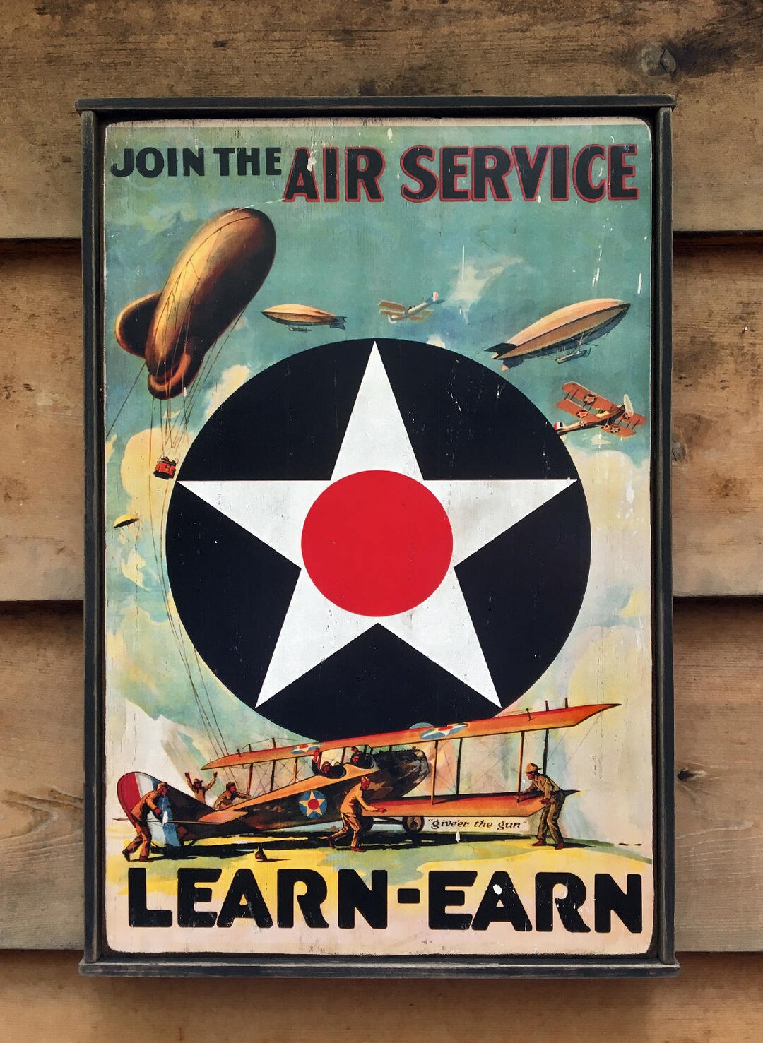 Distressed Wooden Sign 'join the Air Service'. WW1 Reproduction- U.S ...