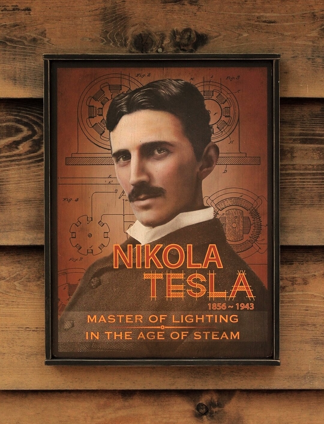 Handmade Wooden Sign’ Nikola Tesla ‘ Original Design Concept.- U.S ...