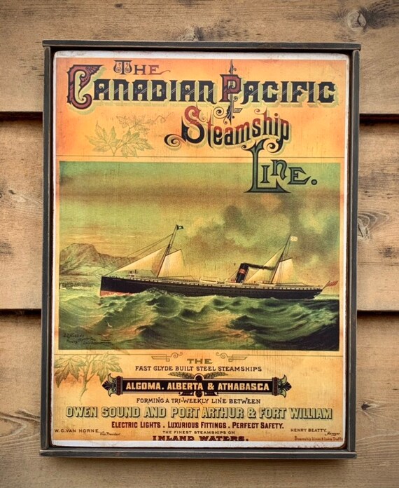 Vintage Wooden Sign 'canadian Pacific Steamship Line' | Etsy