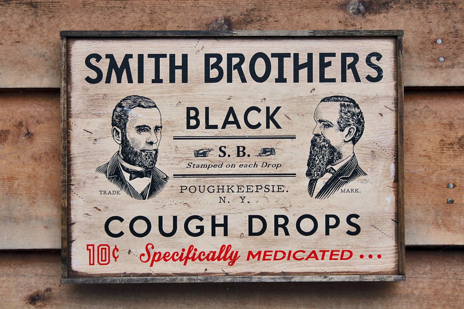 Vintage Wooden Sign Smith Brothers Decorative Sign - Etsy