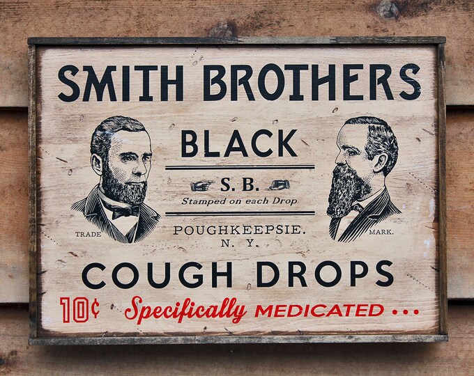 Vintage Wooden Sign Smith Brothers Decorative Sign - Etsy