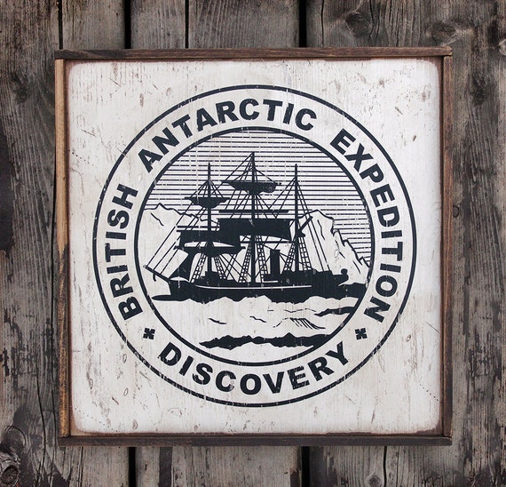 Vintage Wooden Sign ' Discovery Expedition Emblem ' | Etsy Canada