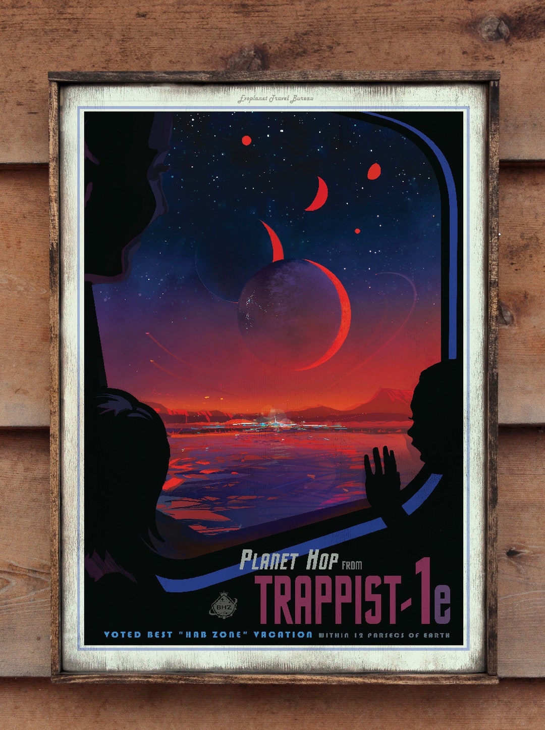 Distressed Style Wooden Sign - Trappist 1e - Nasa Space Exploration- U ...