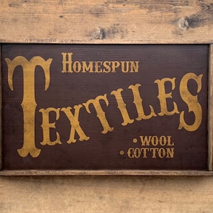 Rustic Wooden Sign 'homespun Textiles' - Etsy