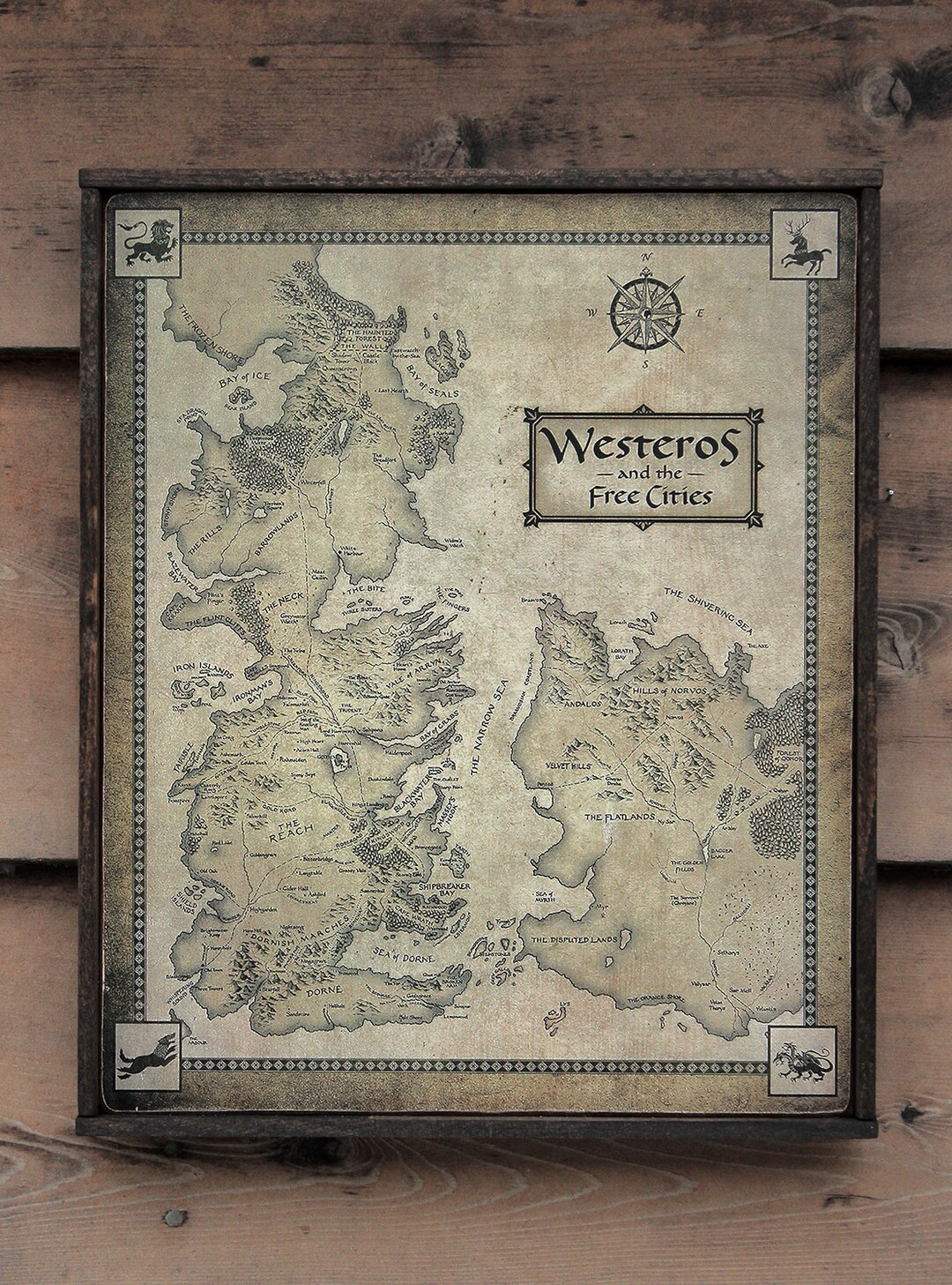 Rustic Wooden Sign ' Westeros ' Game of Thrones World Map. - Etsy