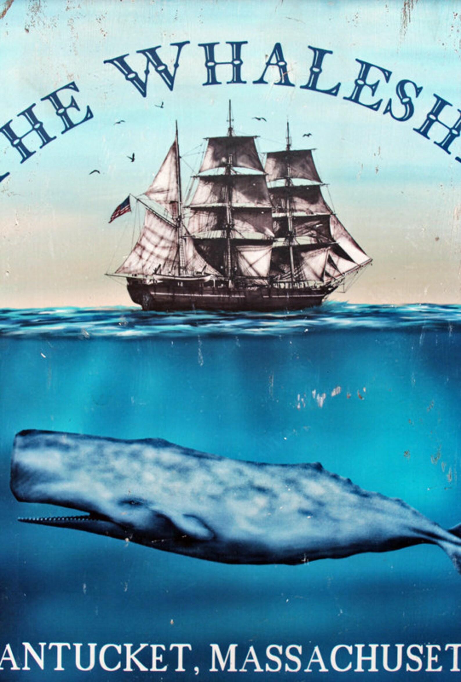 Vintage Nautical Wooden Sign 'the Whaleship' - Etsy