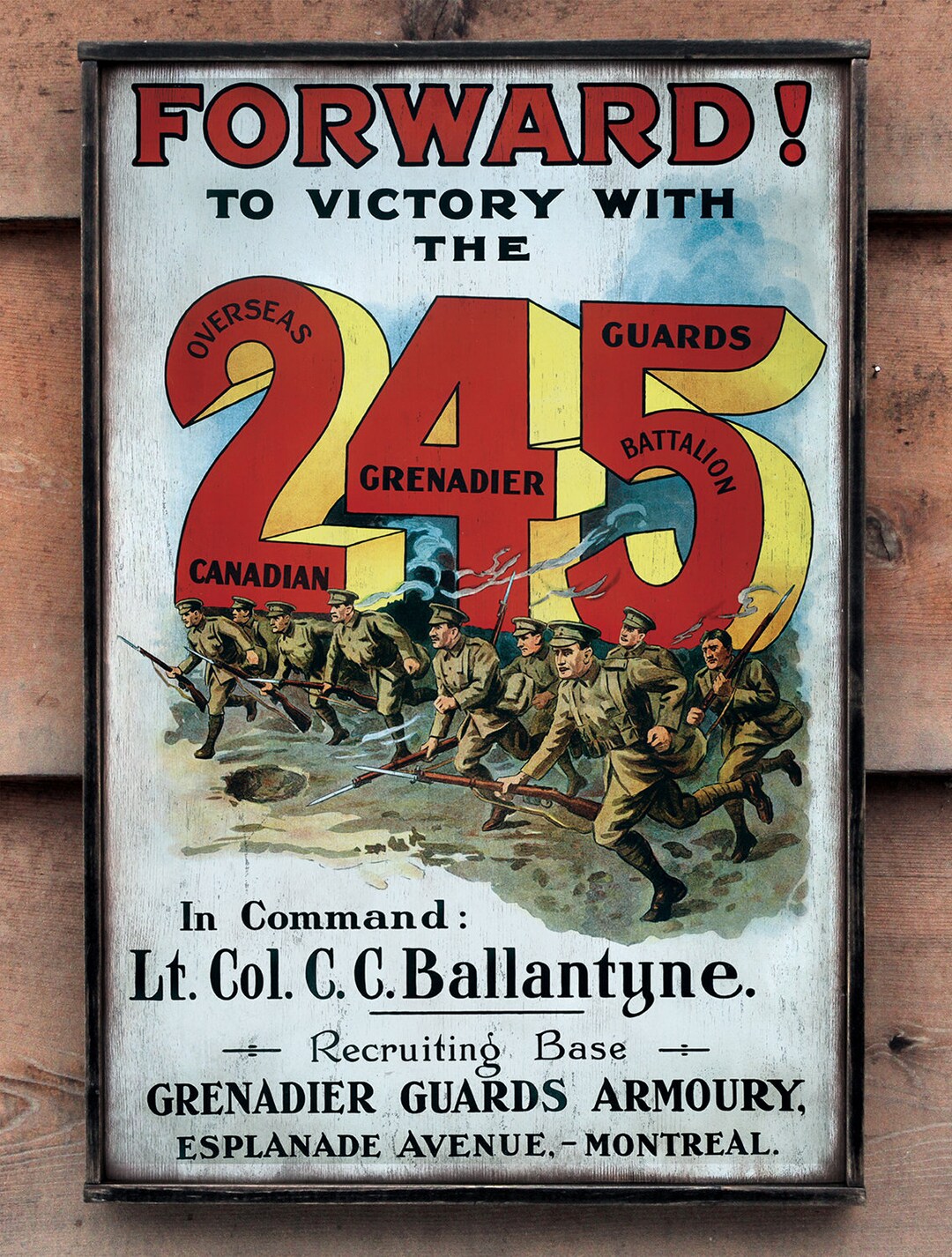 Distressed Wooden Sign 'forward! to Victory - 245' WW1 Propaganda Sign ...