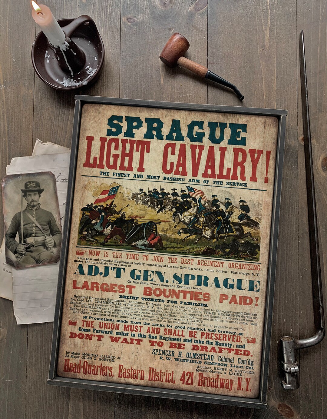 NEW!!** Wooden Sign ' Sprague Light Cavalry ' American Civil War Sign ...
