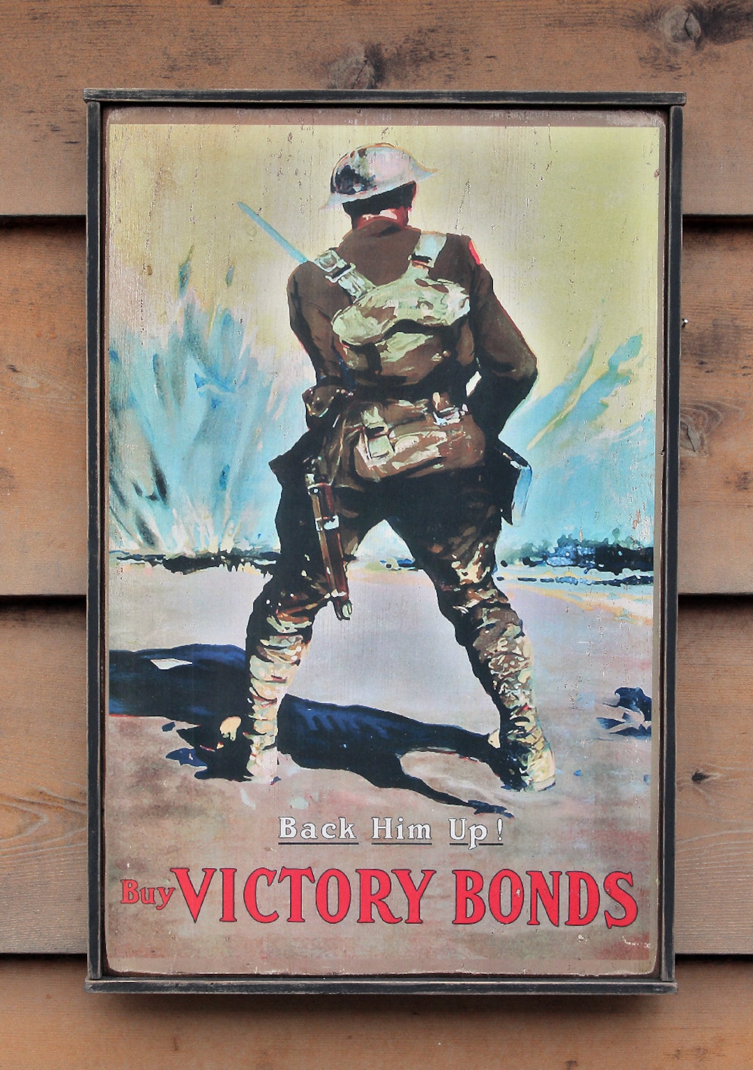 Distressed Wooden Sign 'back Him Up!'. Canadian WW1 Reproduction- U.S ...