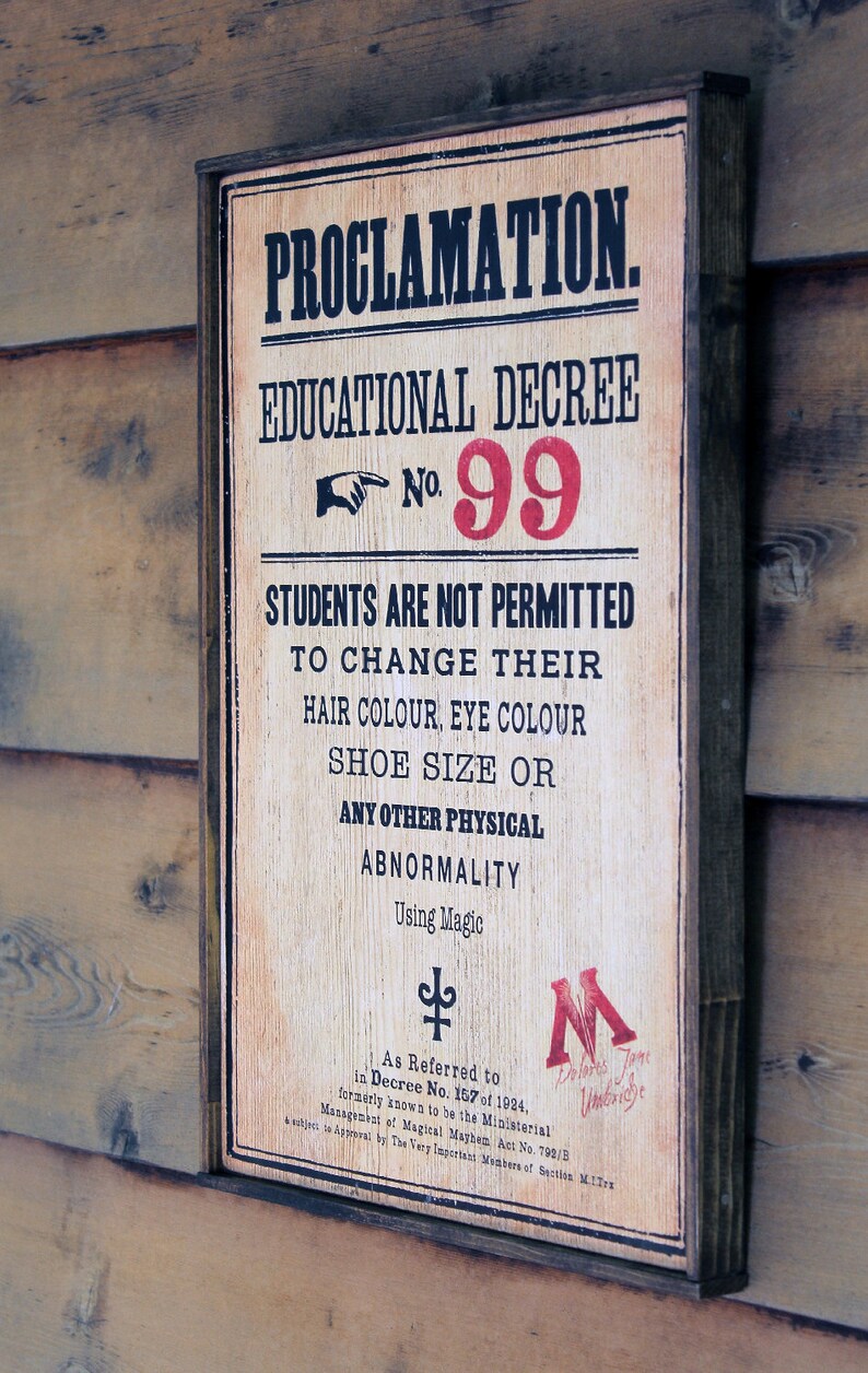 Vintage Style Wooden ' Educational Decree 99 ' Sign. - Etsy