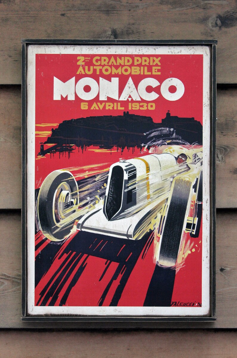 Vintage Wooden Sign 'monaco Grand Prix' Reproduction. - Etsy