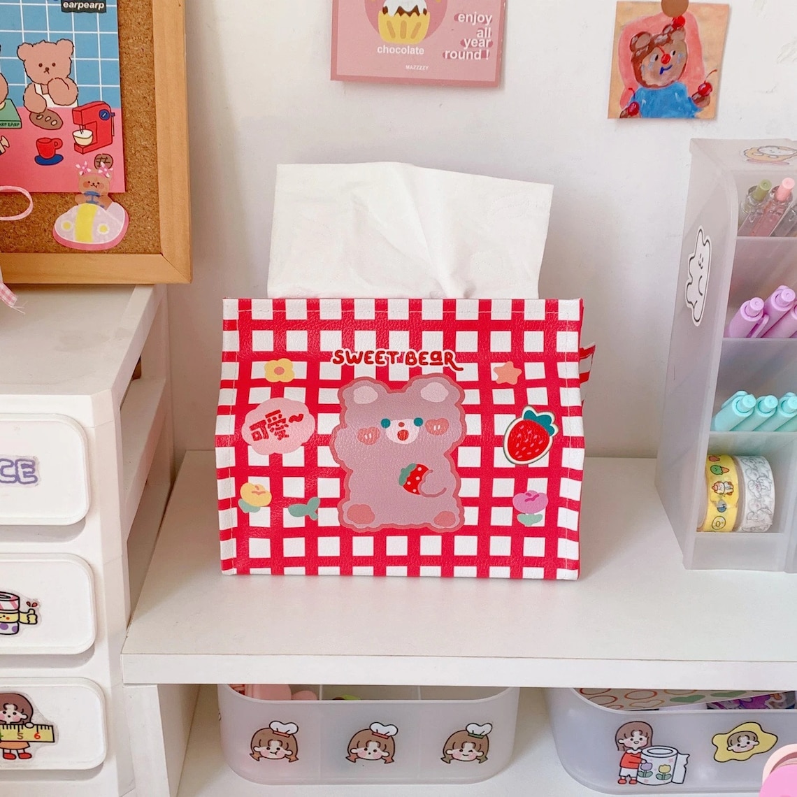 Kawaii Cute Tissue Box Cover Pastel Kawaii Decor | Etsy