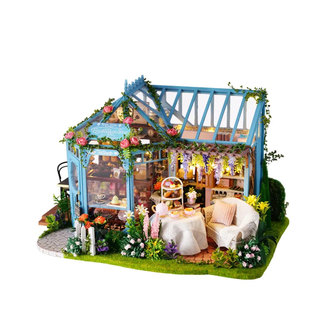 DIY 1:24 Miniature Garden Tea Party Dollhouse With Furniture - Etsy