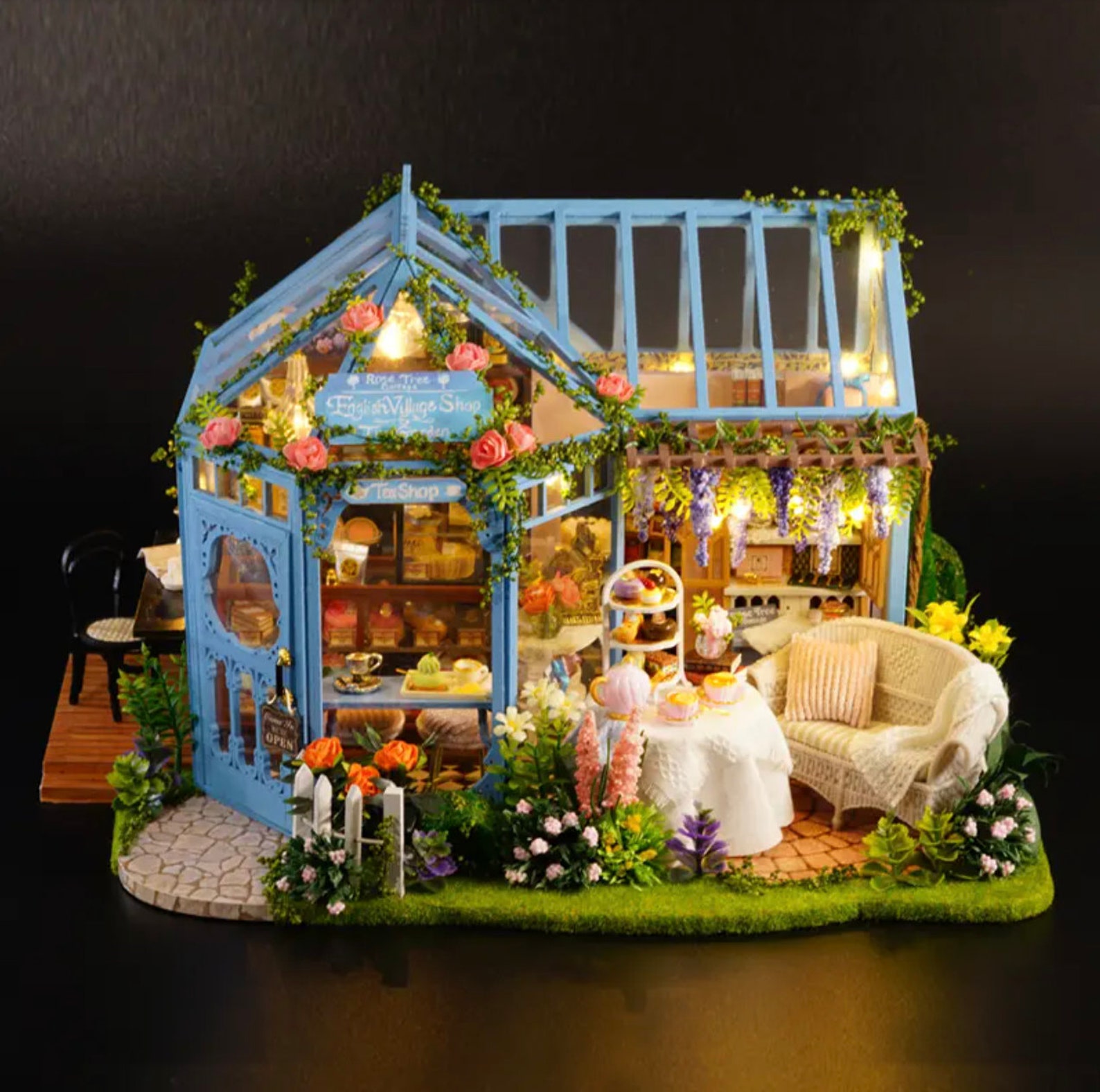 DIY 1:24 Miniature Garden Tea Party Dollhouse With Furniture | Etsy