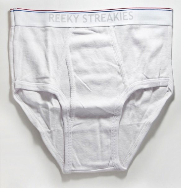 Pre-stained Tighty Whities Underwear REEK INCLUDED Reeky Streakies Gag ...