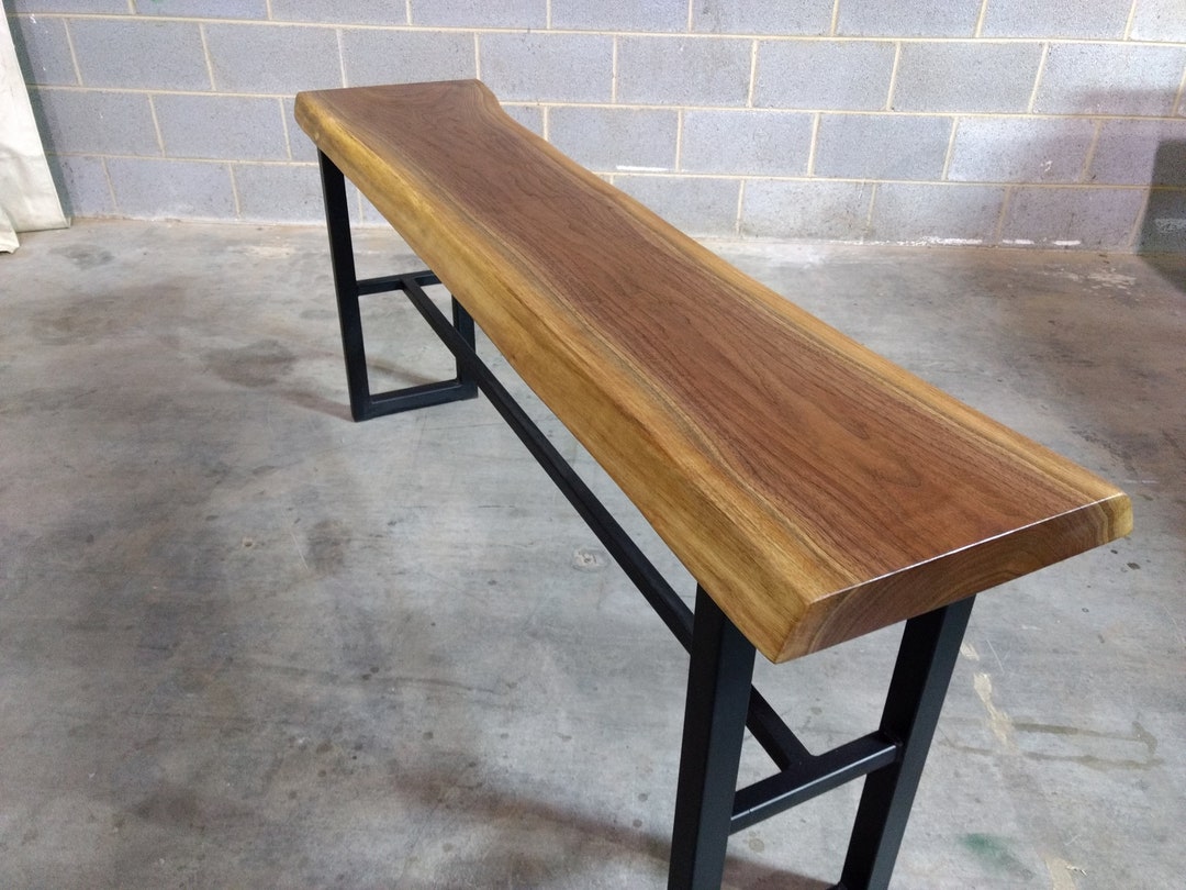 Live Edge Black Walnut Console Table - Etsy