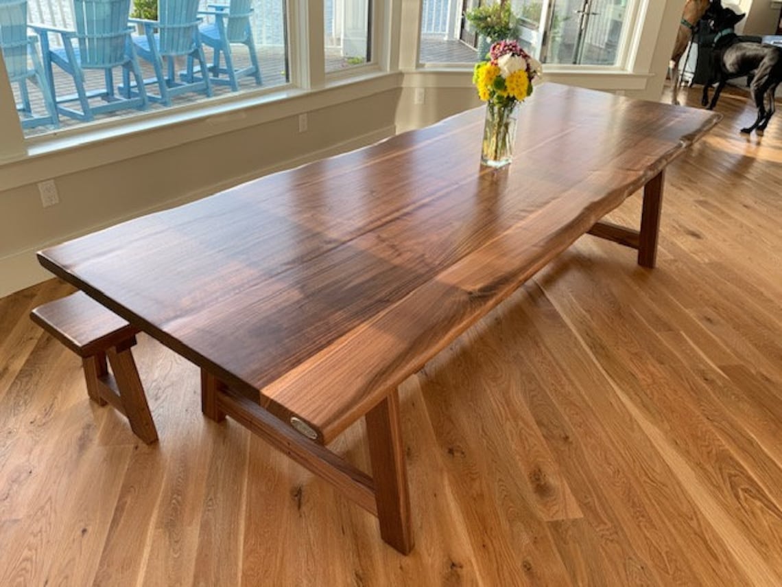 Hand-Crafted Custom-Made Dimensional Walnut Dining Table with | Etsy