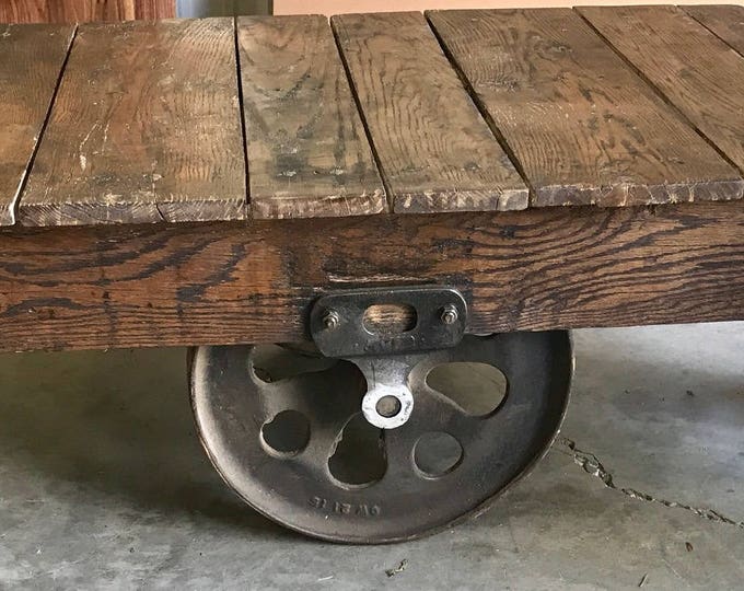 Lineberry Factory Cart, Railroad Cart Coffee Table - Etsy