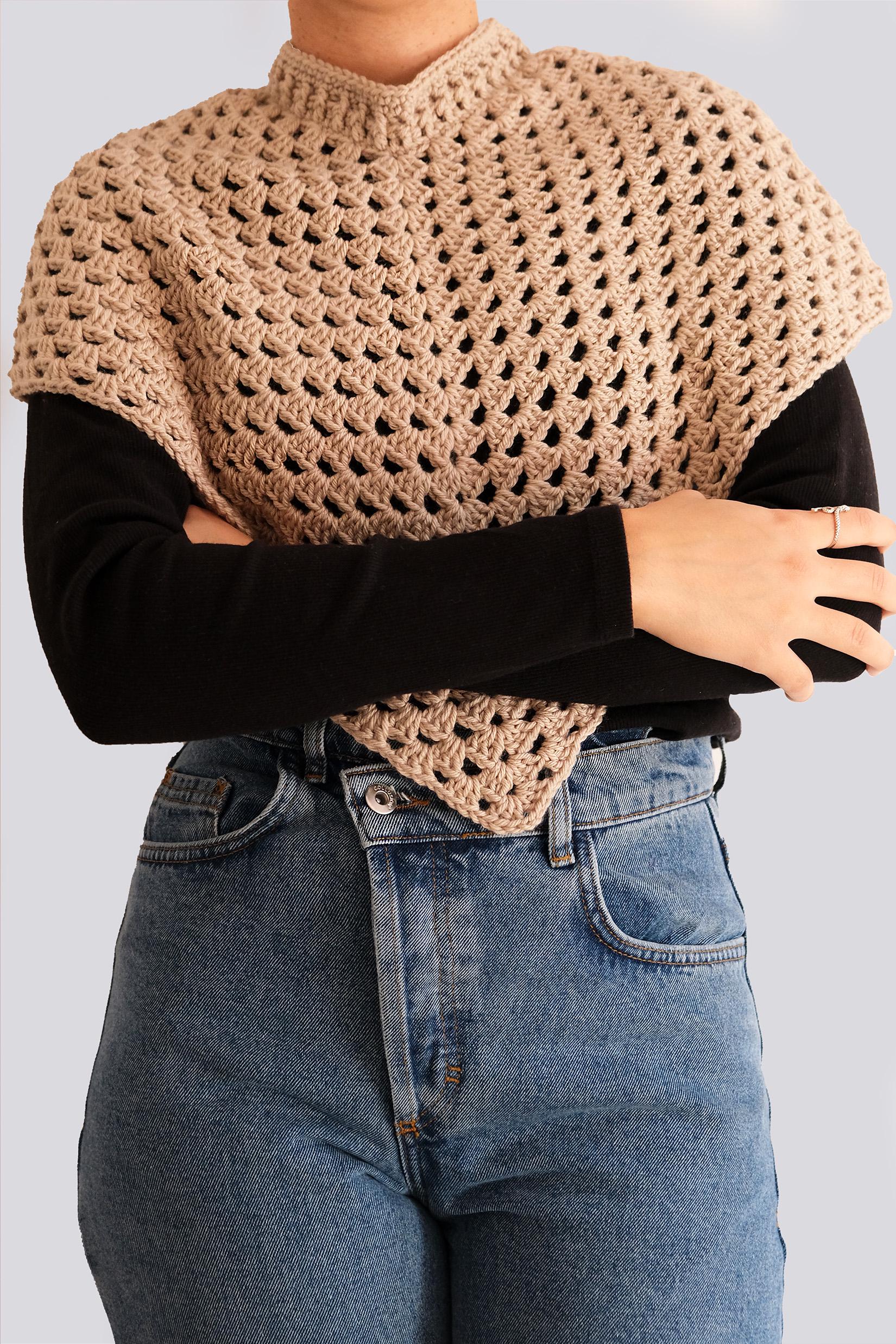 CROCHET PATTERN Cropped Poncho Crochet Pattern, Granny Stripe Poncho ...