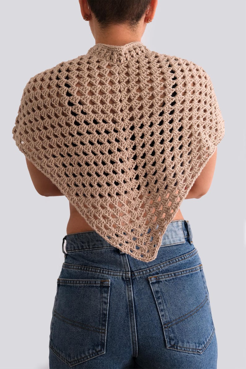 CROCHET PATTERN Cropped Poncho Crochet Pattern, Granny Stripe Poncho ...