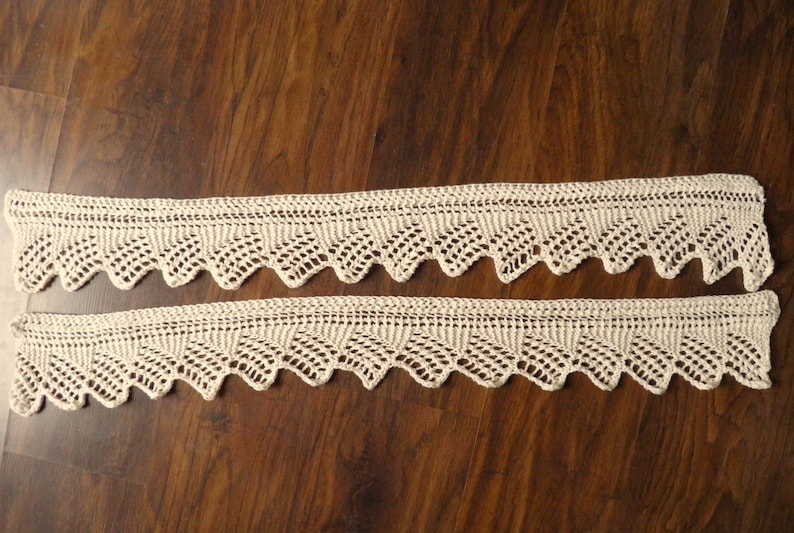 Lace Shelf Edging Hand Knitted 2 Strips of Lace - Etsy