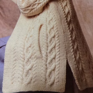 PDF Ladies Aran Pattern Coat With Pockets and Collar Split - Etsy