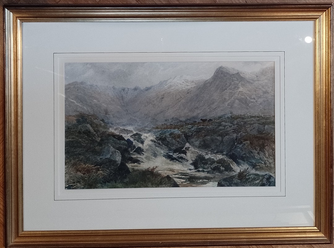 Antique Large Welsh Landscape Watercolor Painting James W - Etsy