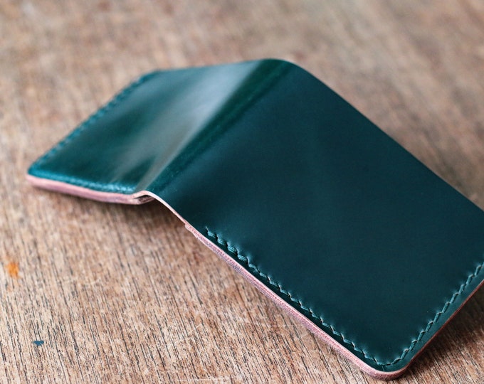 Horween Shell Cordovan Traditional Leather Bifold Wallet (dark Green ...
