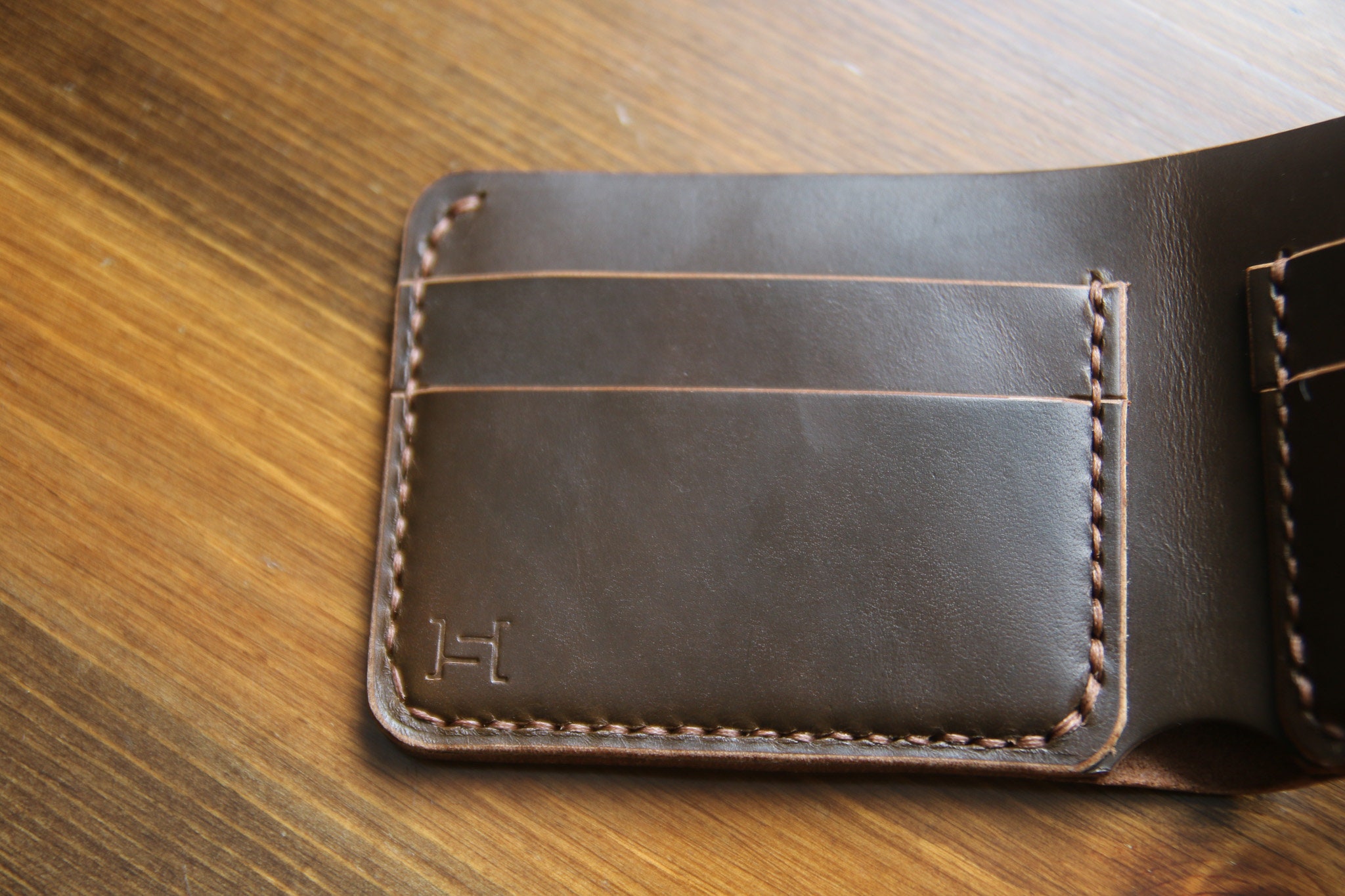 Traditional Leather Bifold Wallet (horween Walnut Brown Chromexcel) - Etsy